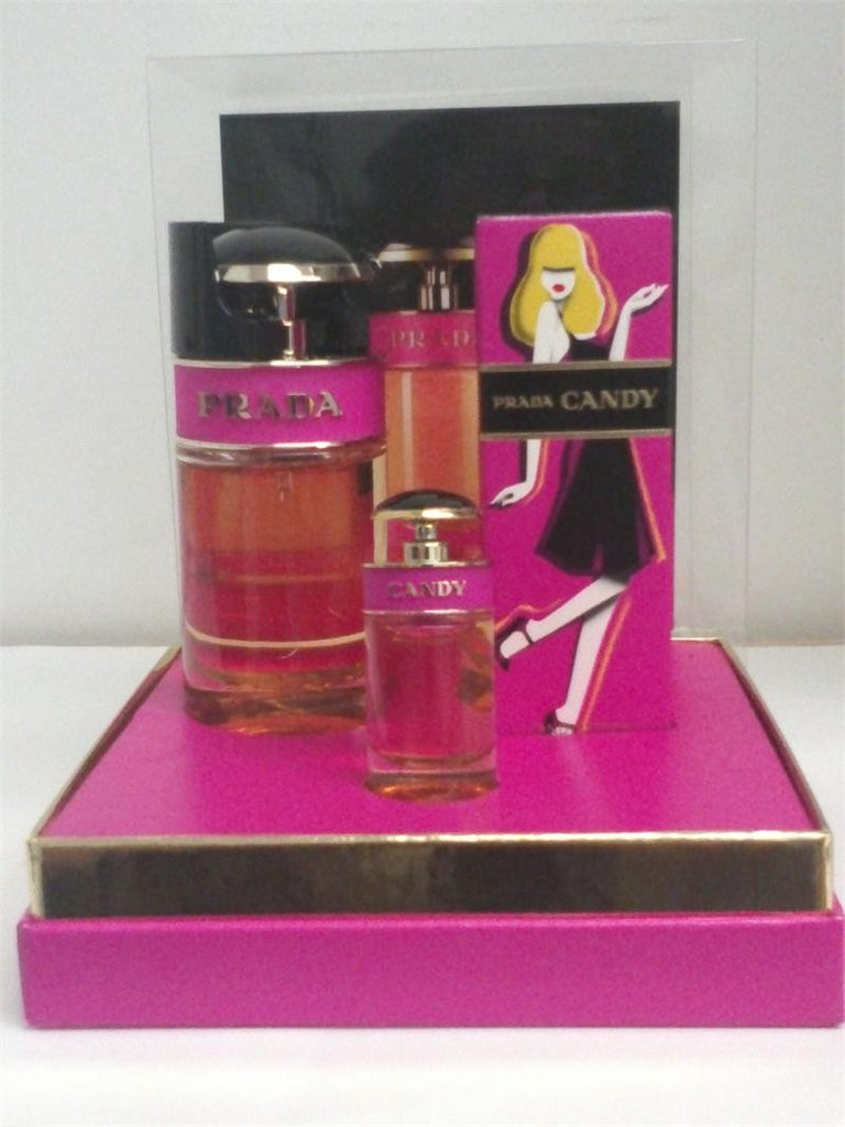 Prada Candy 1.7 Oz/2.5 Oz Body Lotion/.24 Oz Eau de Parfum for Women ...