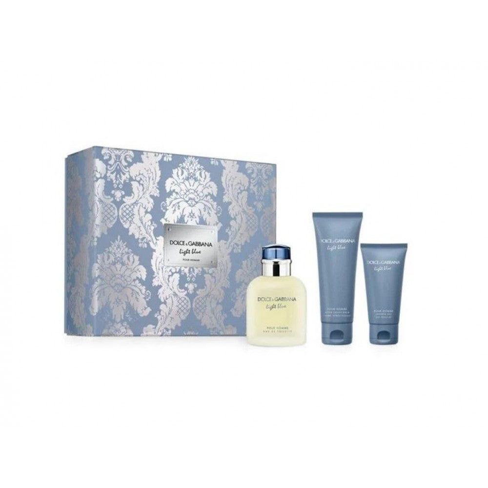 D&G Light Blue Gift Set 4.2oz EDT & 1.6oz ASB & 1.6oz Shower Gel ...