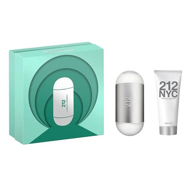 212 Carolina Herrera Women Set 3.4oz EDT & 3.4oz Body Lotion ...