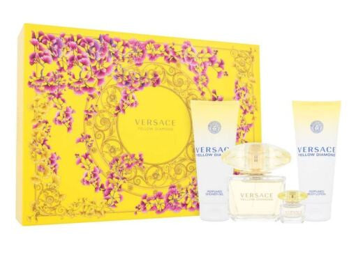 Versace Yellow Diamond Set 3oz EDT & 5ml & 100ml SG & BL – AuraFragrance